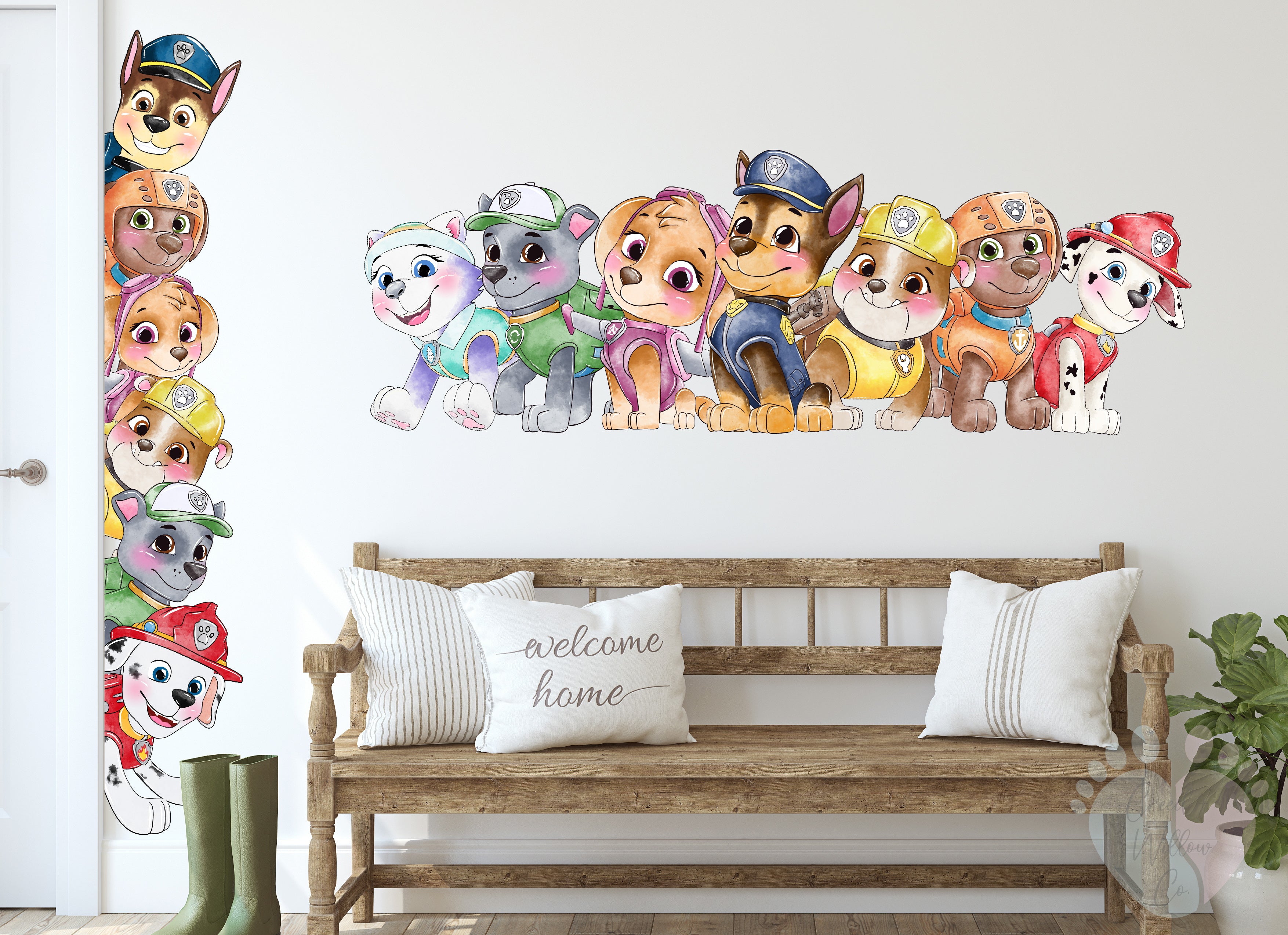 Custom Rescue Pup Combo Set Decals | Removable Fabric Nursery Wall Art