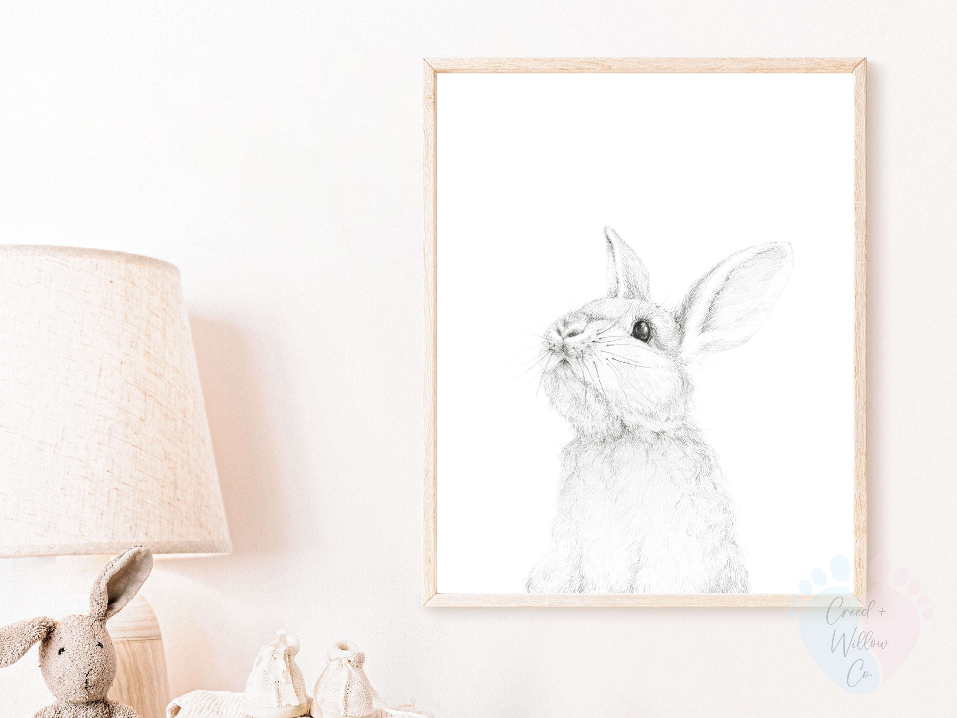 Bunny Rabbit Wall Print | Handcrafted Made In Australia Creed&WillowCo.