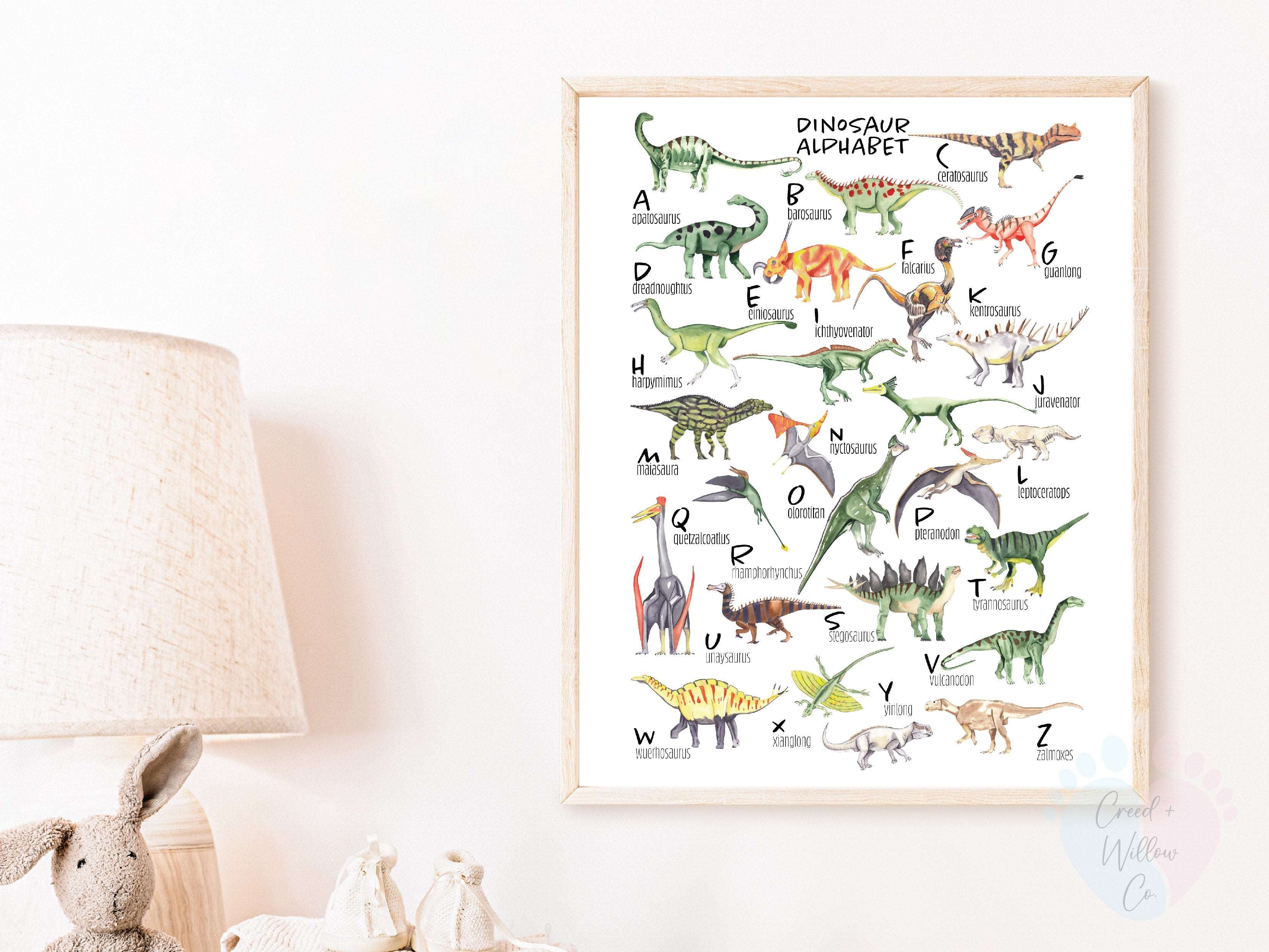 Dinosaur Wall Print | Handcrafted Made In Australia Creed&WillowCo.