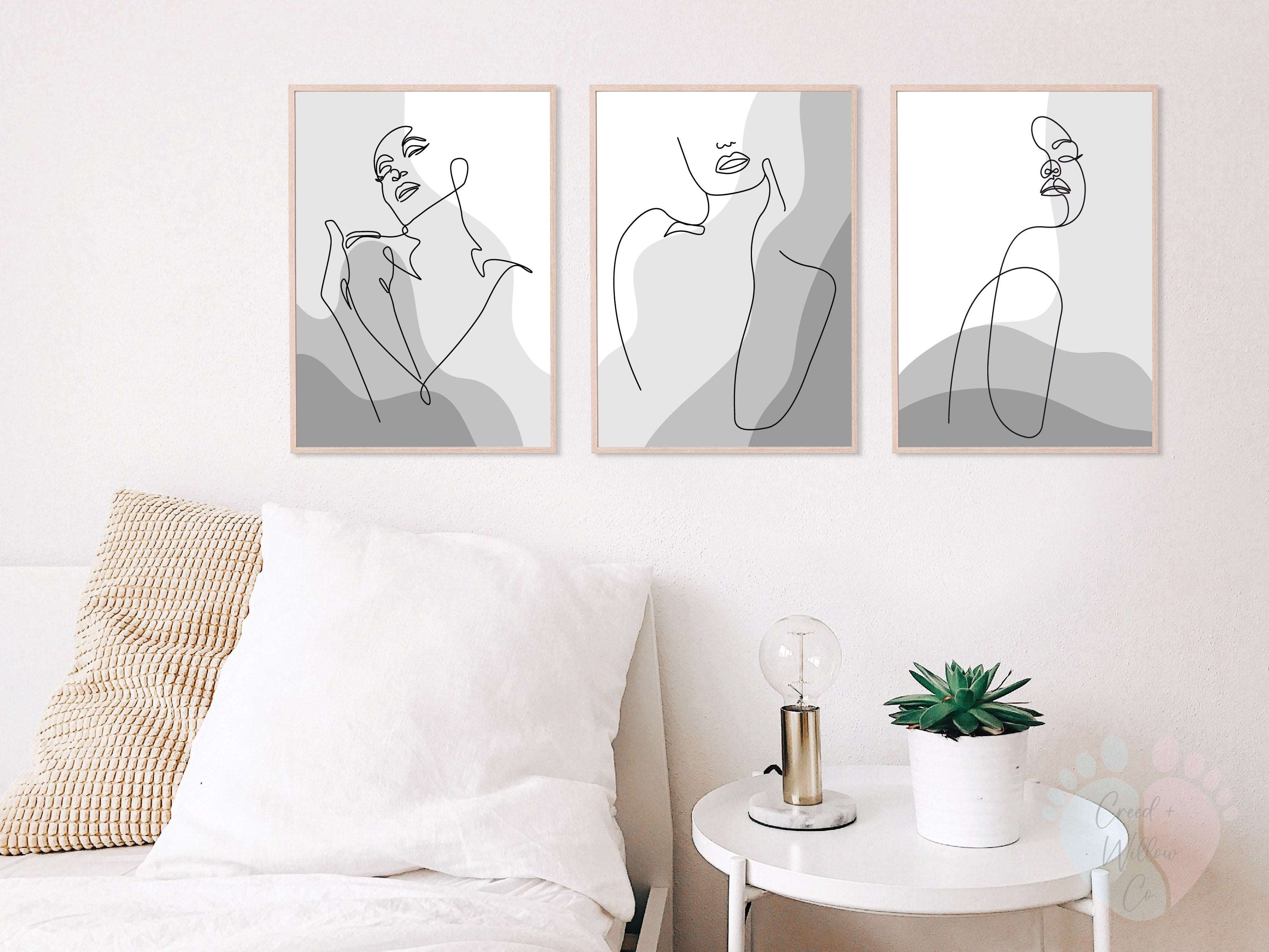 Elegant Female Body Line Prints for Home Decor | Abstract Wall Art ...